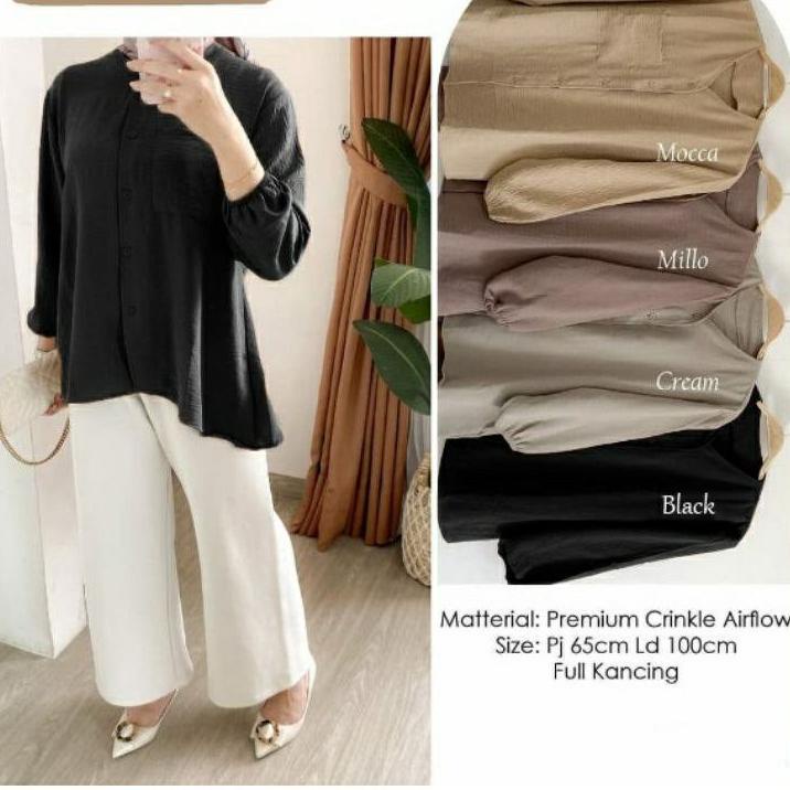 KEMEJA Ahu5-8gdk2 Women's Shirt HEVA BLOUSE CRINKLE AIRFLOW Material ...