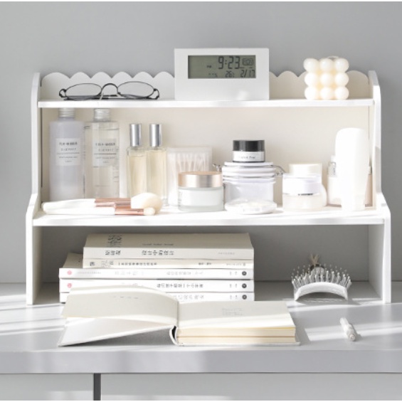 Desktop double-layer storage rack Multi-functional desk cosmetic ...