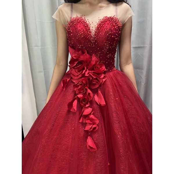 Tube Elegant Red Ball Gown for debut | Shopee Philippines