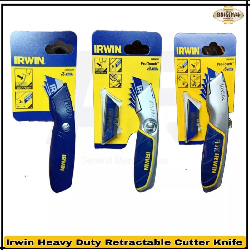 ORIGINAL IRWIN HEAVY DUTY RETRACTABLE CUTTER KNIFE | Shopee Philippines