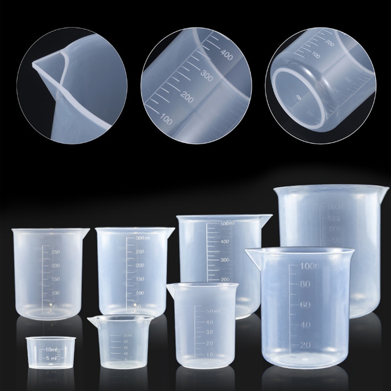 New Plastic Measuring Cup Laboratory Beaker Graduated Cup Water Scale ...