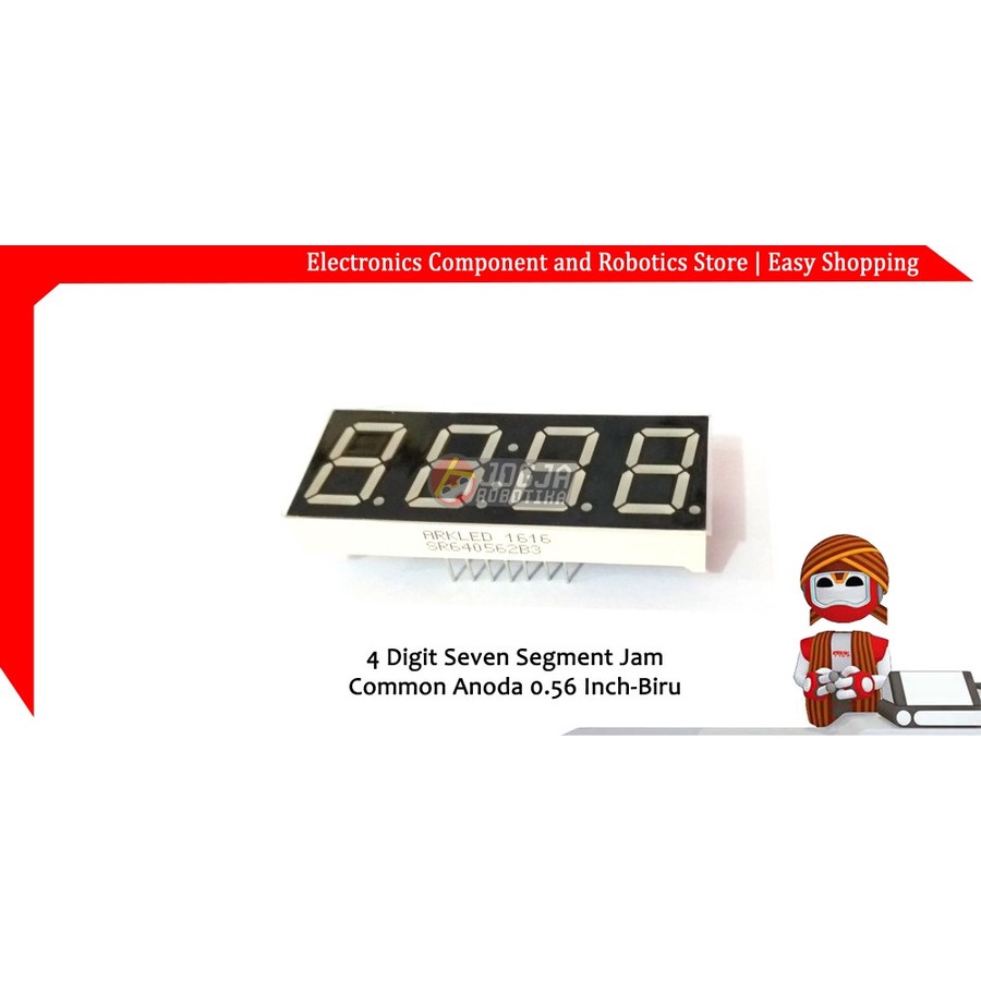 4-digit SEVEN SEGMENT Blue 0.56 INCH SR630563B 7 Segment Clock COMMON ...
