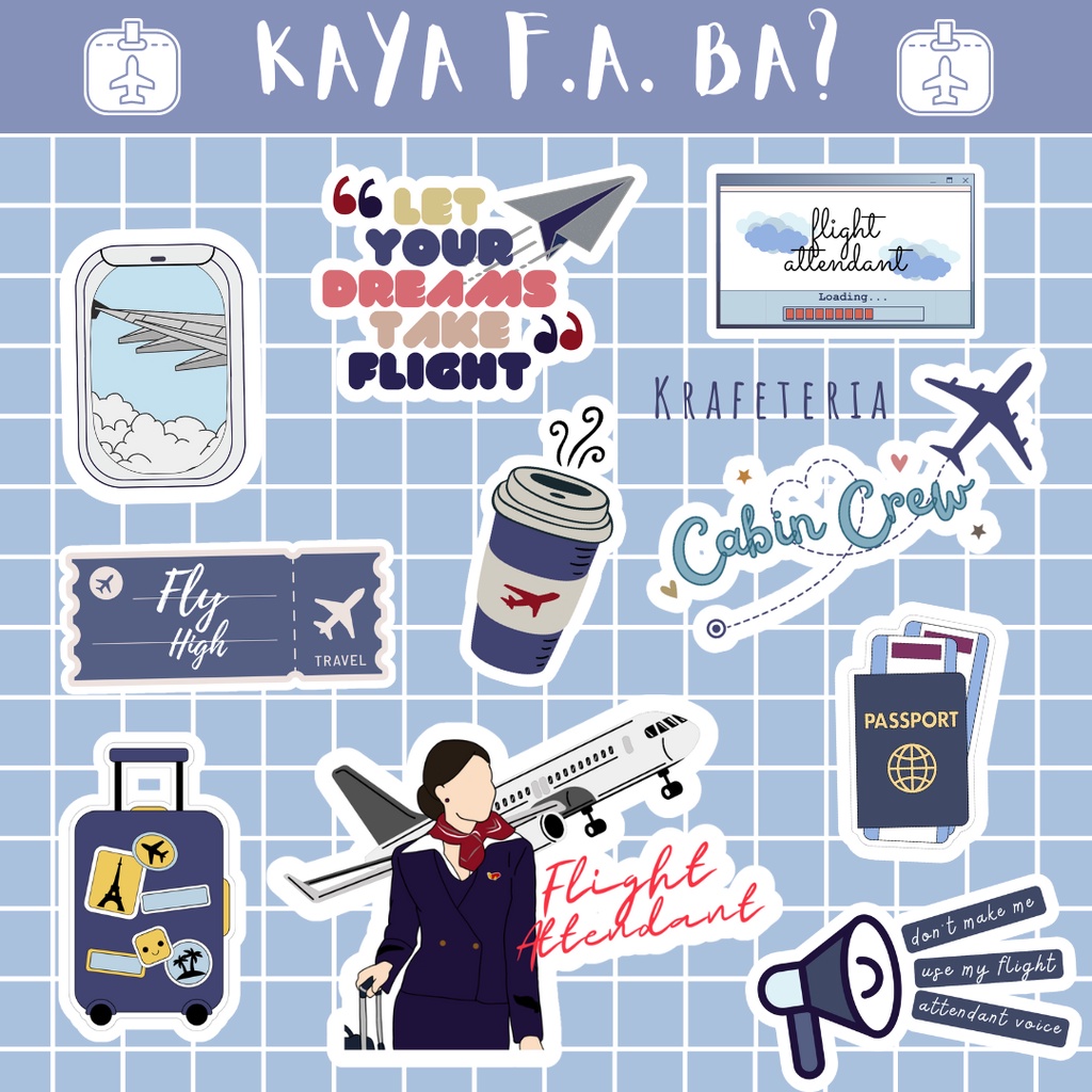 [NEW] Future Flight Attendant Stickers MALE FEMALE VINYL | Cabin Crew ...
