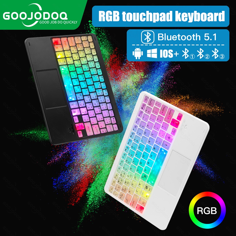 GOOJODOQ Backlit Wireless Bluetooth Keyboard and Mouse with Touchpad ...