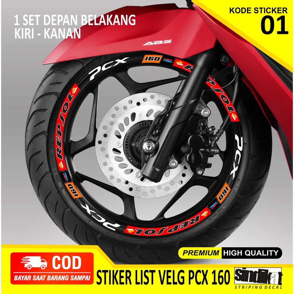 Sticker list Of honda pcx 160 Wheels Variations Of All ready Safe ...