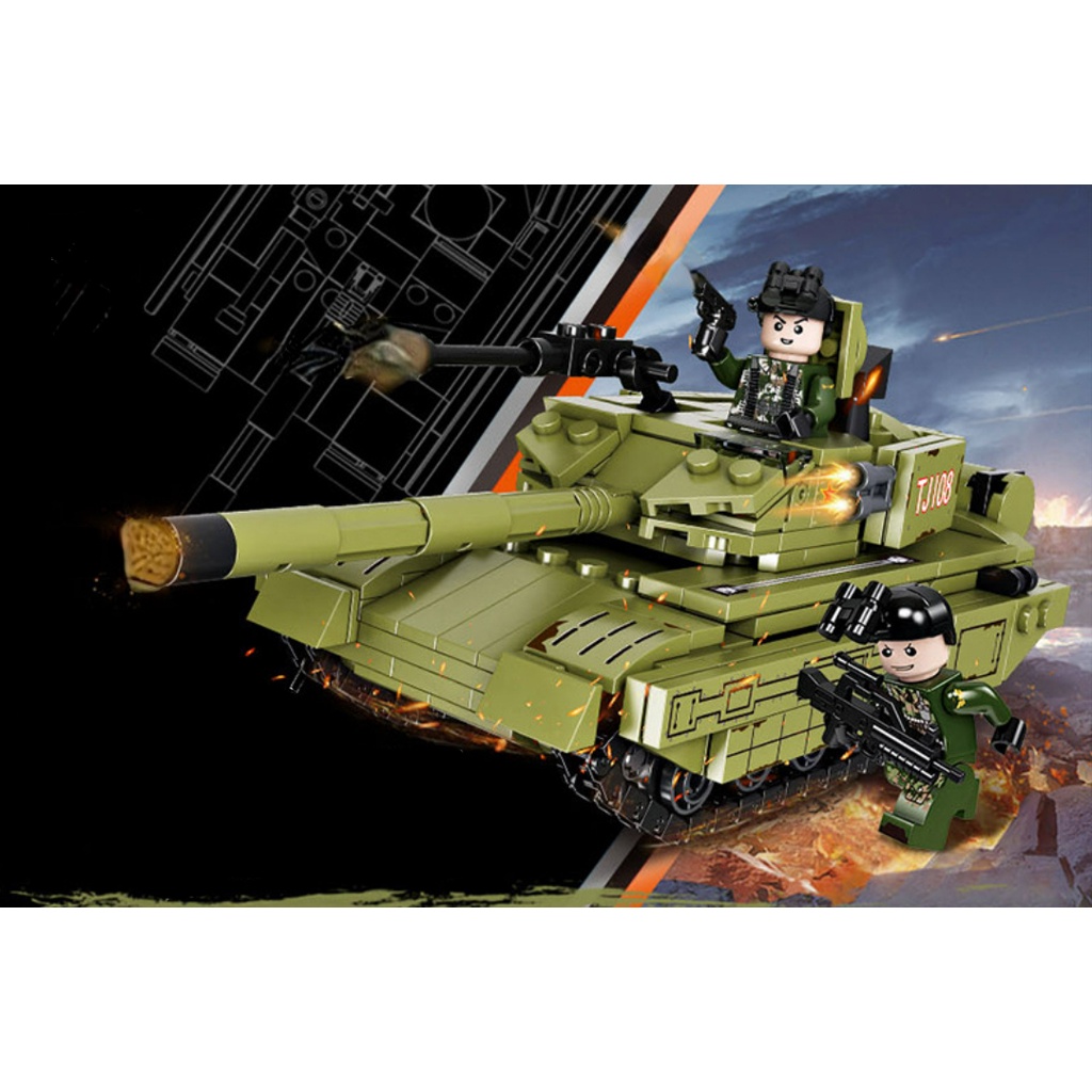 391PCS MOC WW2 99A Main Battle Tank Figure Model Toy Building Block ...