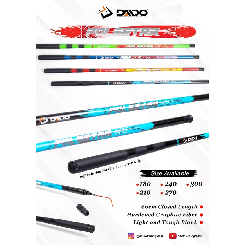 Daido Pole Star Fiber Tile Rods 180,210 And 240cm Long | Shopee Philippines