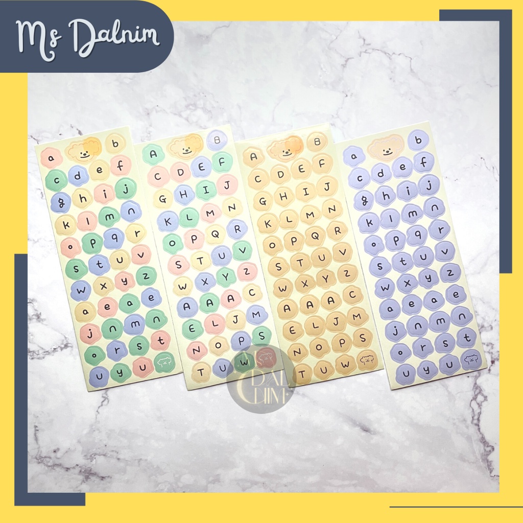 Cute Aesthetic Alphabet Letter Stickers / Cute Pastel Color Colorful ...