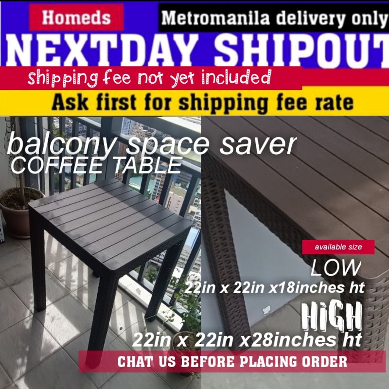 22in square coffee table space saver metromanila | Shopee Philippines