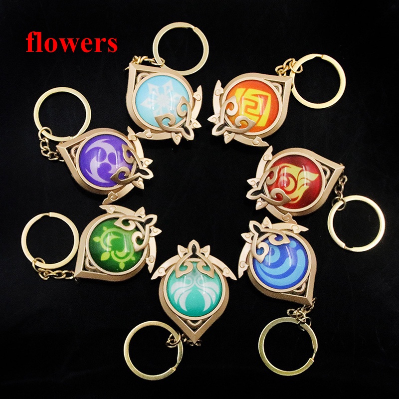 Flowers Anime luminous Keychain Genshin Impact Element God's Eye Vision ...