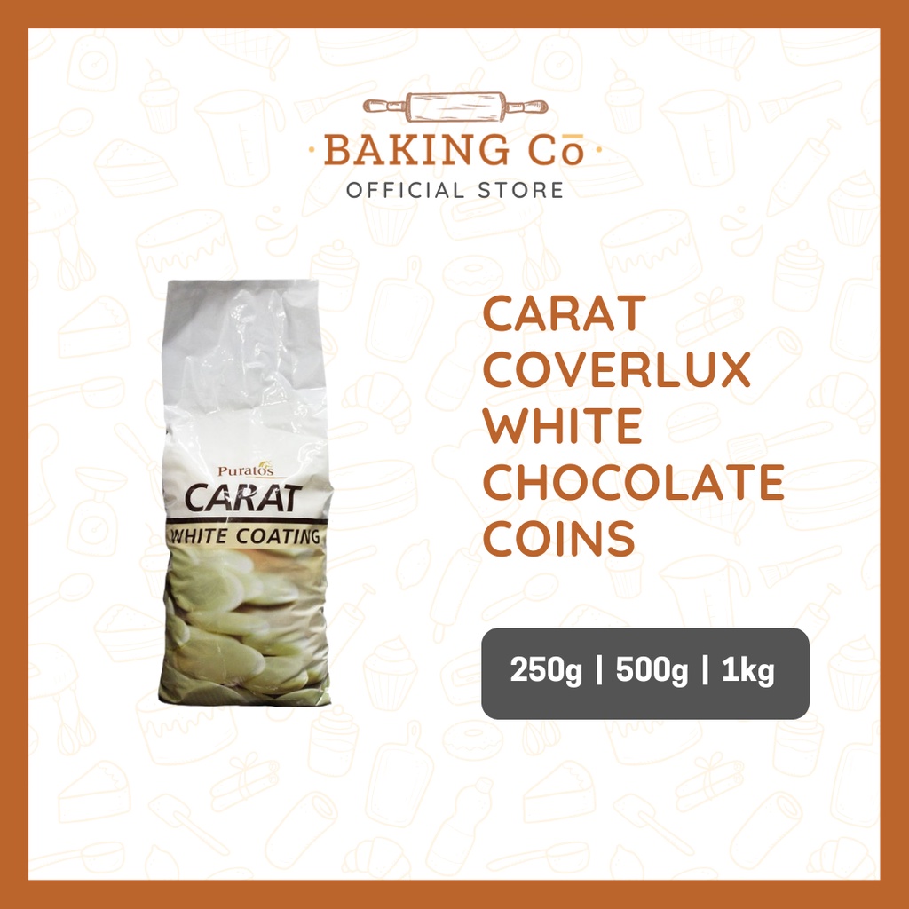 Puratos Carat Coverlux White Chocolate Compound Coins - 250g/500g/1kg ...