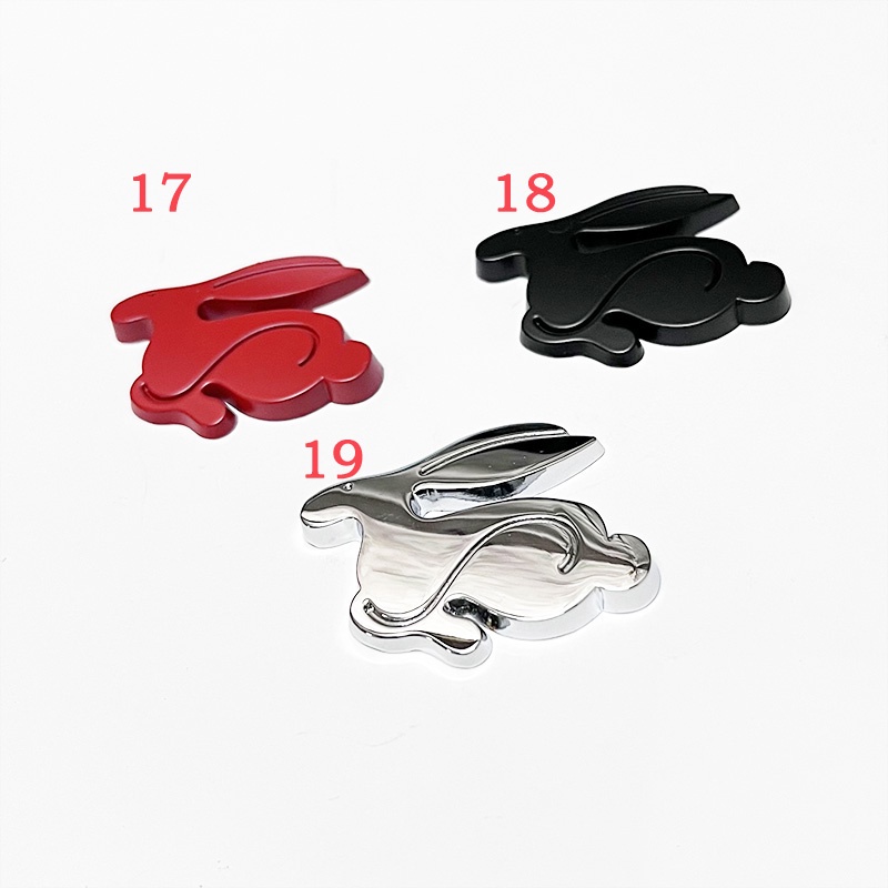 Rabbit Logo Emblem Metal Car Sticker Rear Trunk Decal Front Hood Grille ...