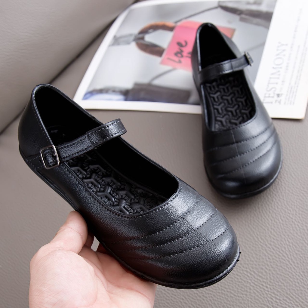 HF kids Shoes black shoes school shoes for girls ( Rubber-weighty)cod ...