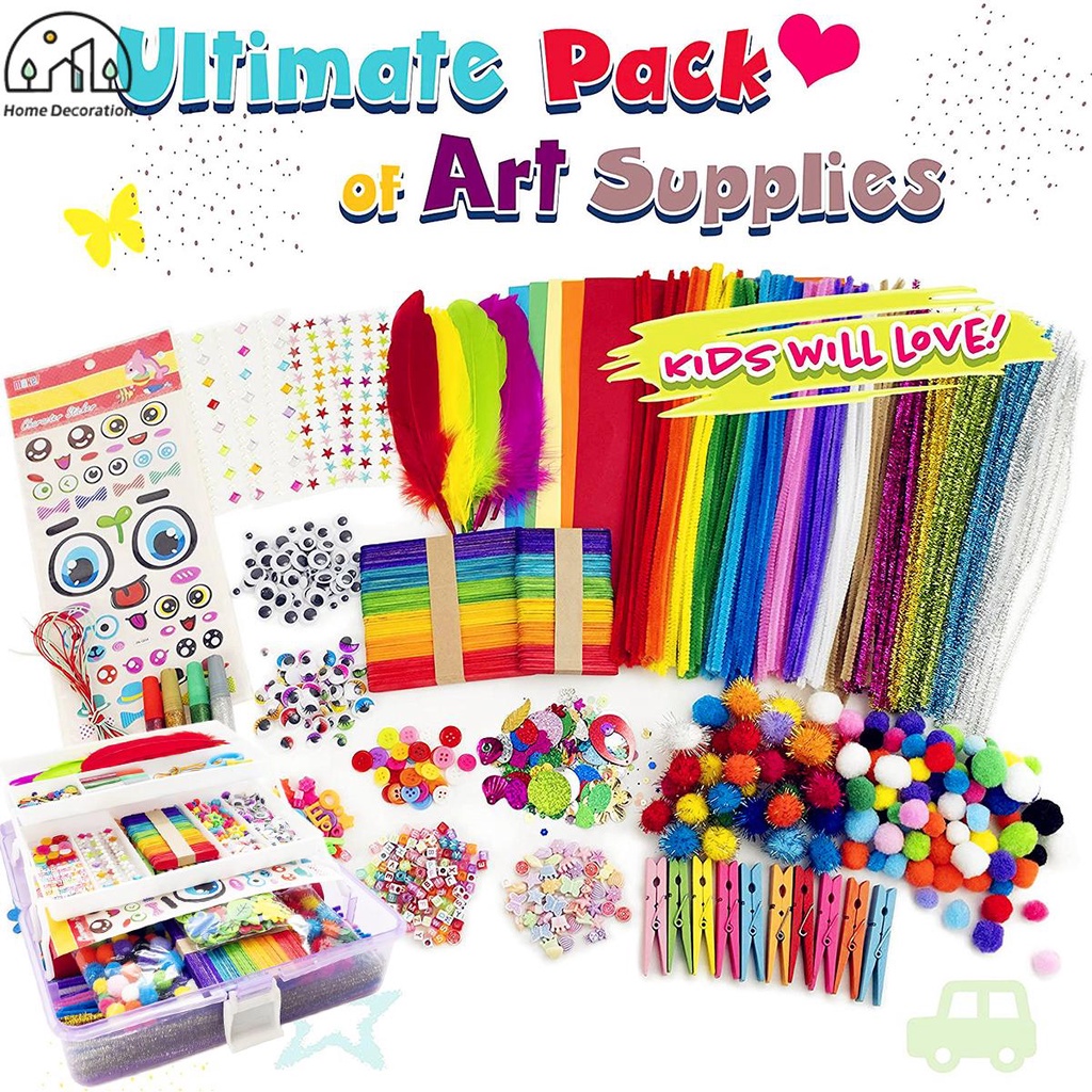 1000+ Pieces Giftable Craft Box DIY Craft Art Supply Set Kids Arts and ...
