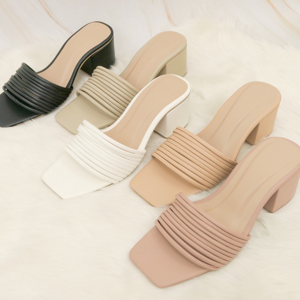 ⭐️ Kimi Footwear Janella Strappy 2 inch Block Heels Sandals New Korean ...