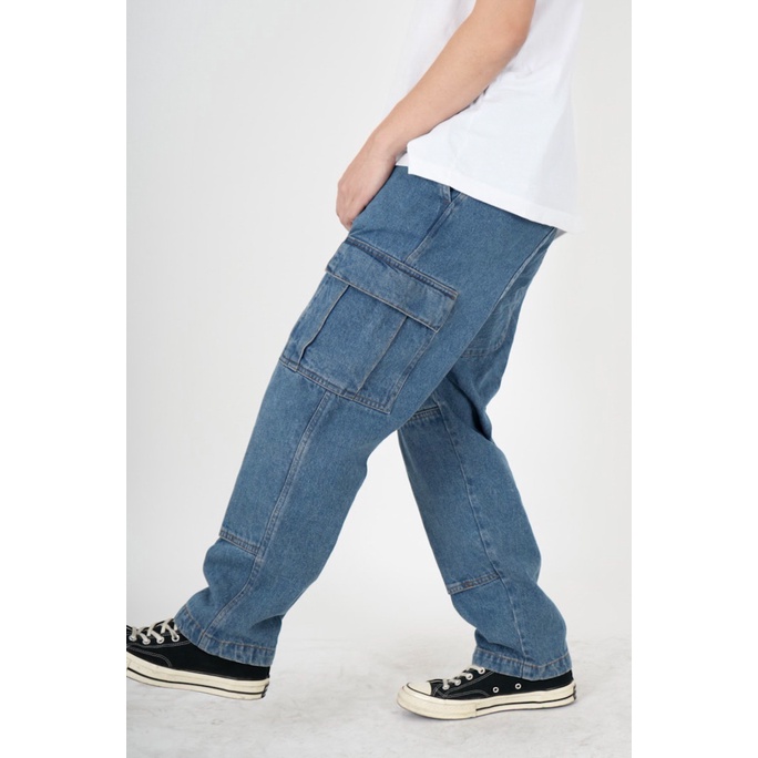 DENIM CLASSIC CARGO PANTS LIGHT & DARK | Shopee Philippines