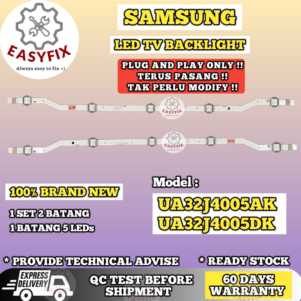 ( NEW ) UA32J4005AK / UA32J4005DK / UA32N4000AK SAMSUNG 32 INCH LED TV BACKLIGHT ( LAMPU TV ) 32 ...