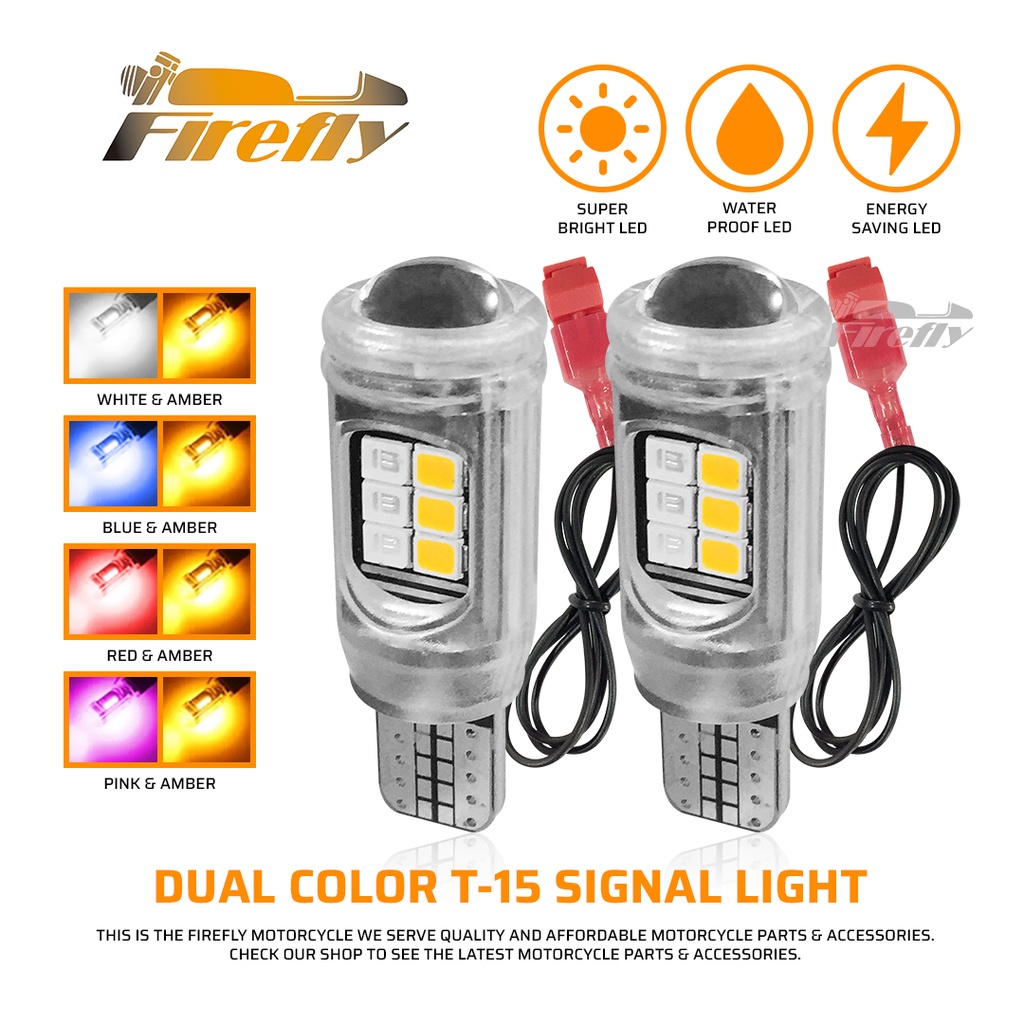 Firefly T15 Dual Contact Park Light / Signal Light Color Amber - White ...
