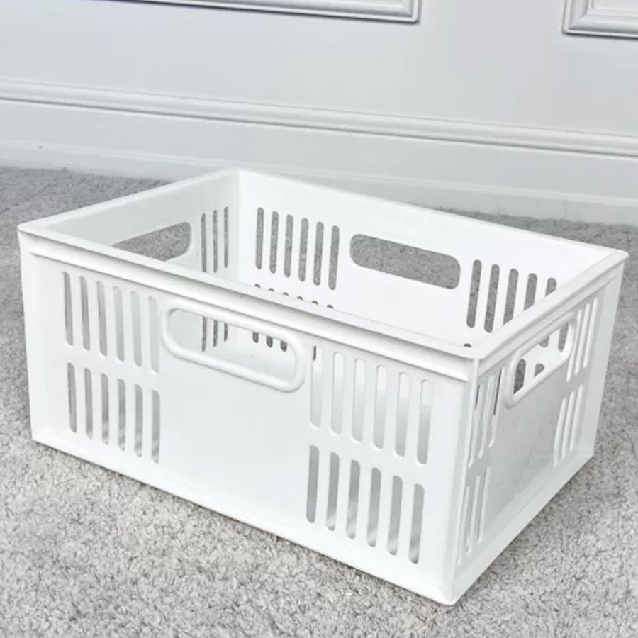 Storage Crate Multipurpose Industrial Transparent Plastic Box Basket ...