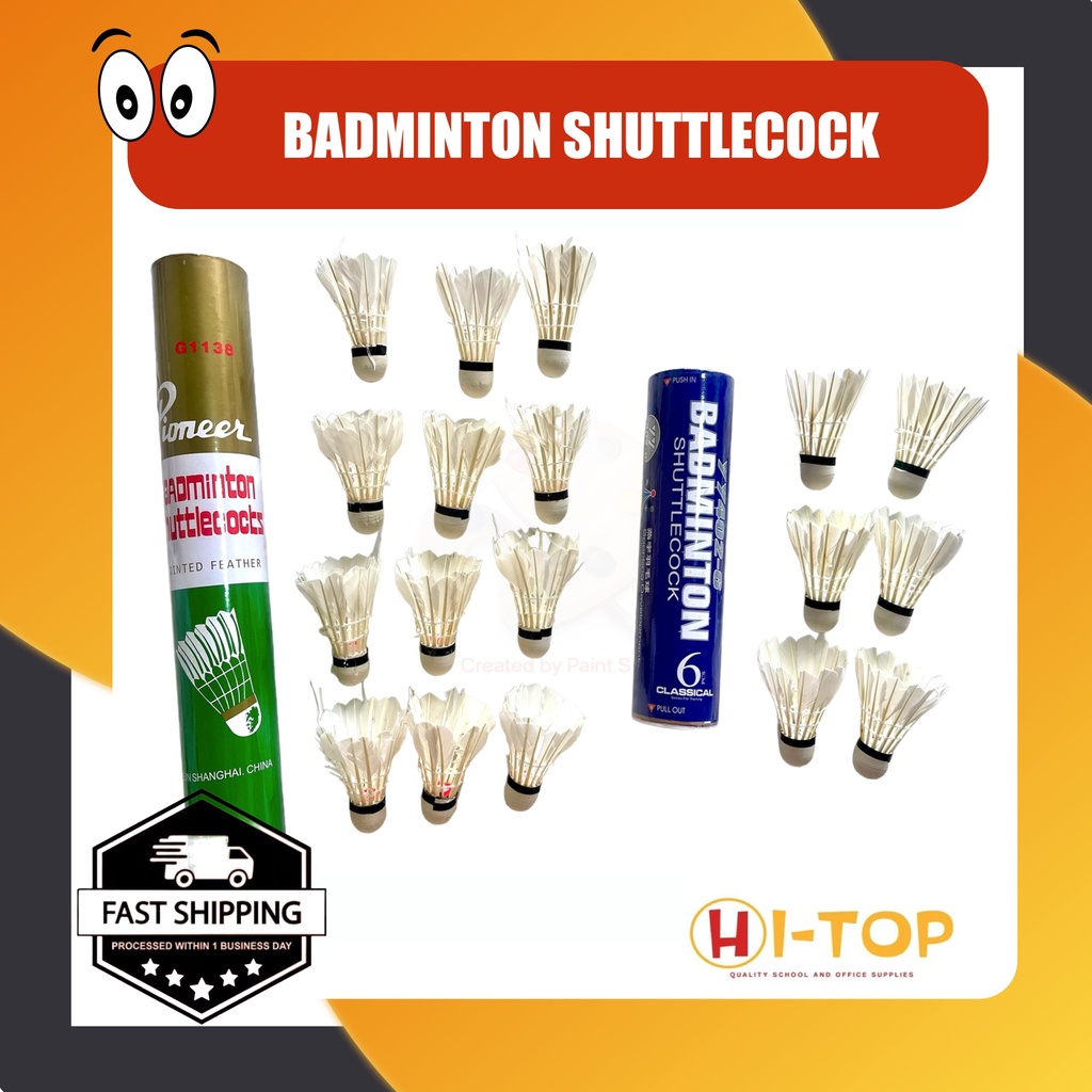 Feather Shuttlecocks l Badminton Shuttlecocks l Sold per Tube (6 or ...