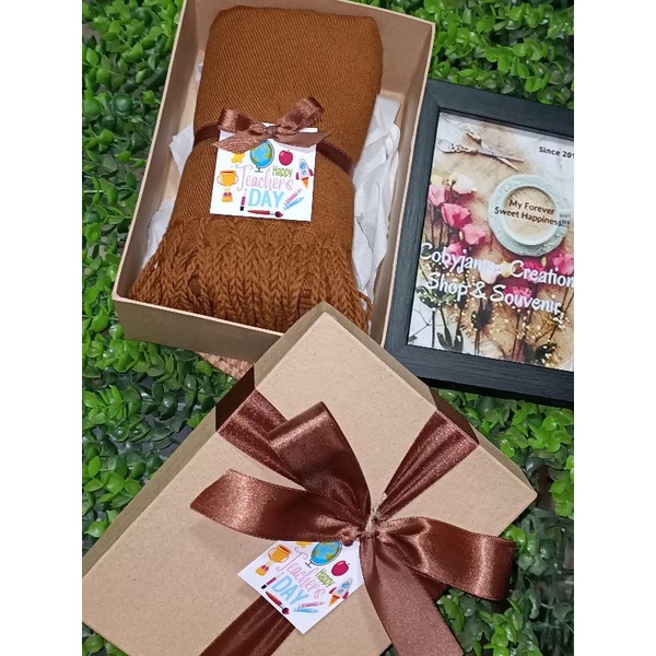 Shawl+KRAFT Box for wedding/baptism/birthday | Shopee Philippines