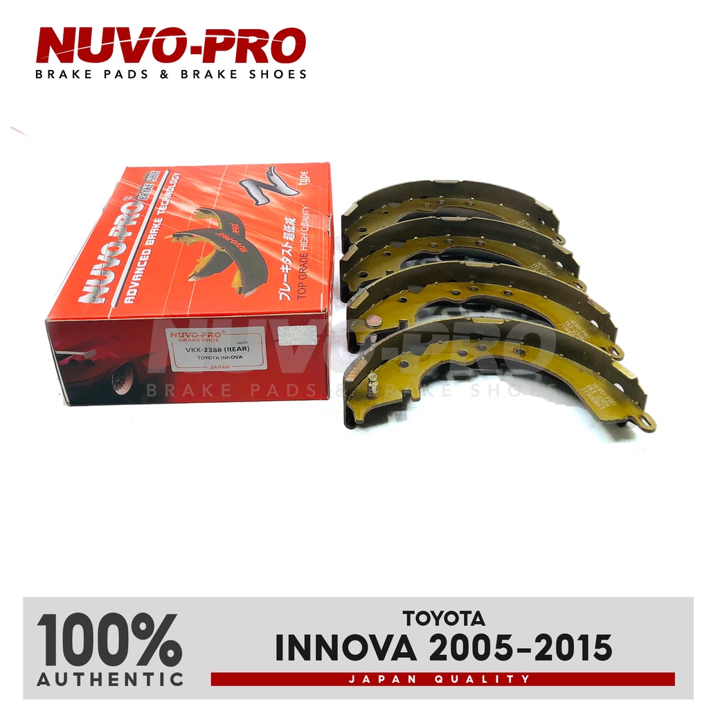 Nuvo-Pro Brake Shoe Rear Toyota Innova 2005-2015 VKX-2388 SET | Shopee ...