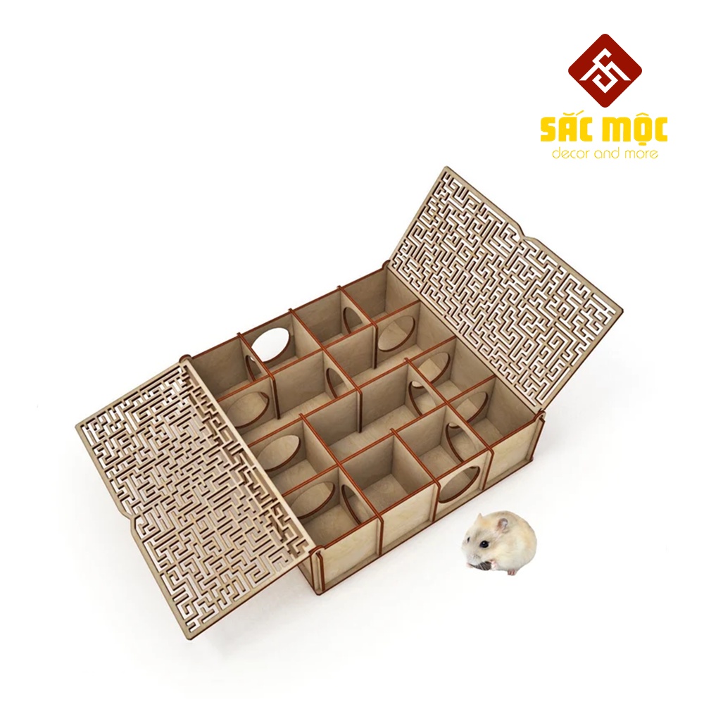 Assembled Wooden Maze Box Model for Hamsters Size 26*26*7 cm | Shopee ...