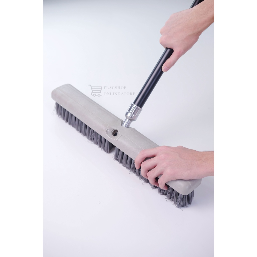 Industrial Floor Push Brush Heavy Duty Long Handle Push broom SIZE 18 ...