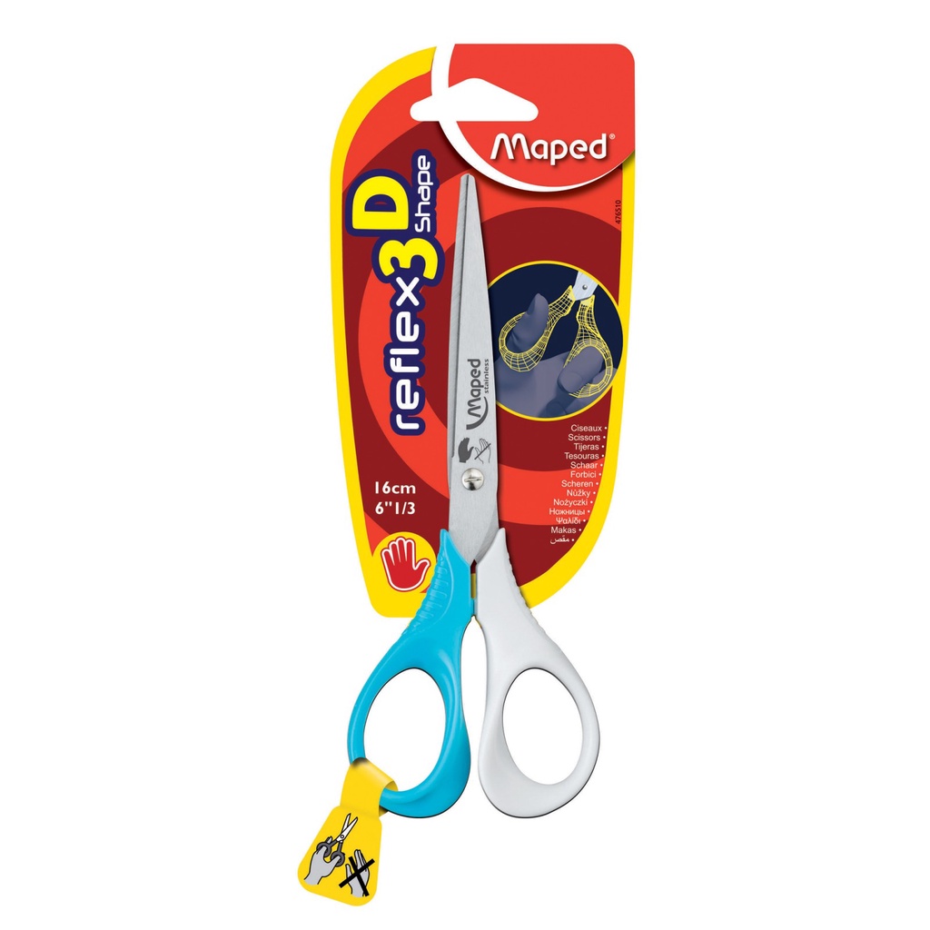 Maped Reflex 3D Shape Left-handed Scissors 16cm | School Supplies | Shopee Philippines