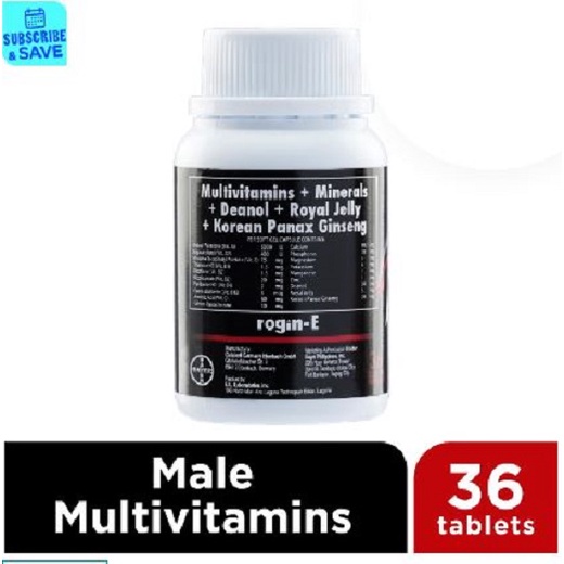 ROGIN-E Multivitamins + Minerals + Deanol + Royal Jelly + Korean Panax ...