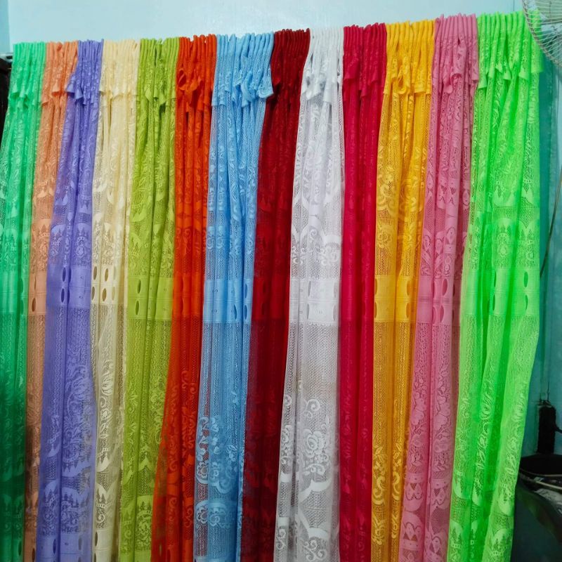 lace curtain single panel butas design standard size(window and door ...