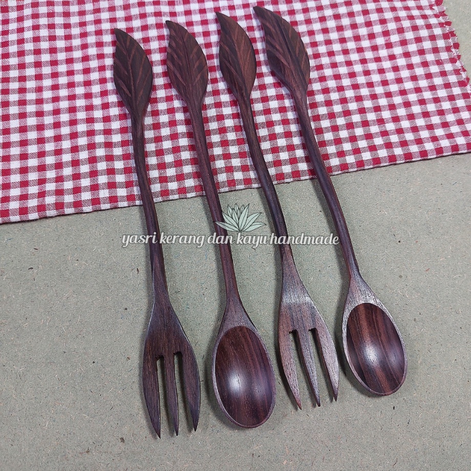 KAYU Wooden Spoon set - A set Of Wooden Cutlery | Shopee Philippines