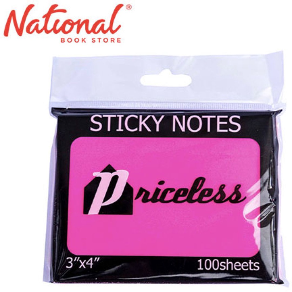 Priceless Sticky Notes PL13NP 3x4 inches Neon Pink - Notepads | Shopee ...