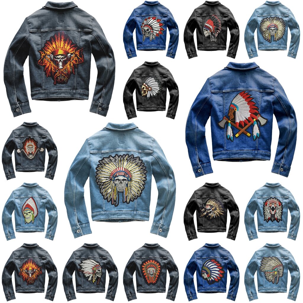 Mohawk Ancient Warrior iron on Shirt Embroidered Arm Clothes Decoration ...