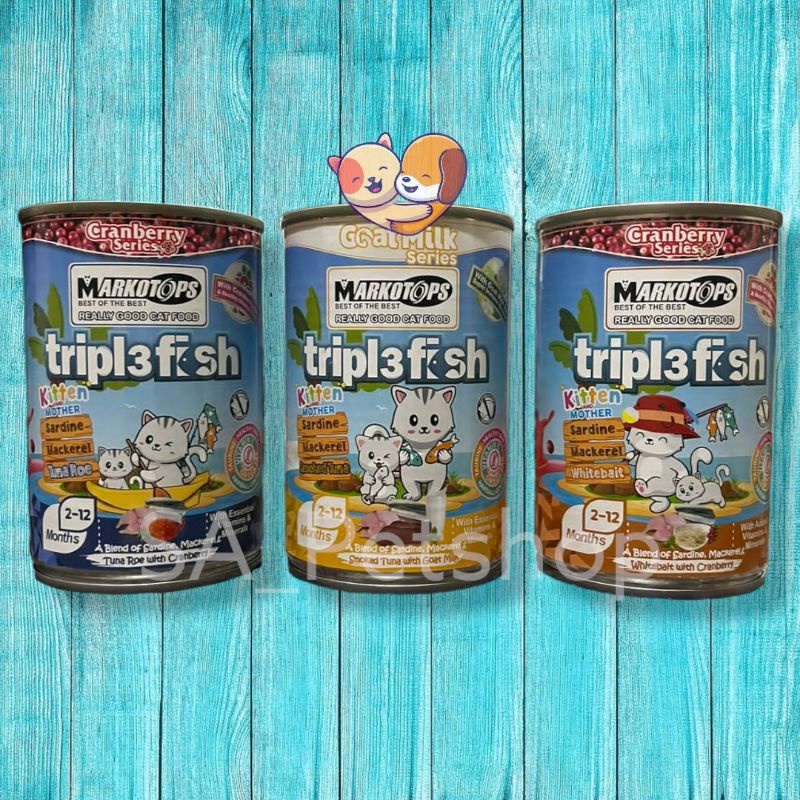 Markotops Triple Fish Kittens Wet Food Canned 400 Grams | Shopee ...