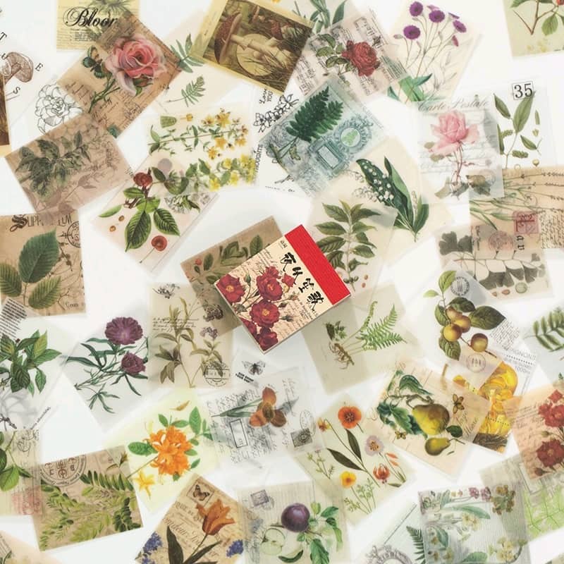 40 pcs Plants on Translucent Papers | Journal Nature Bujo Acid Paper ...