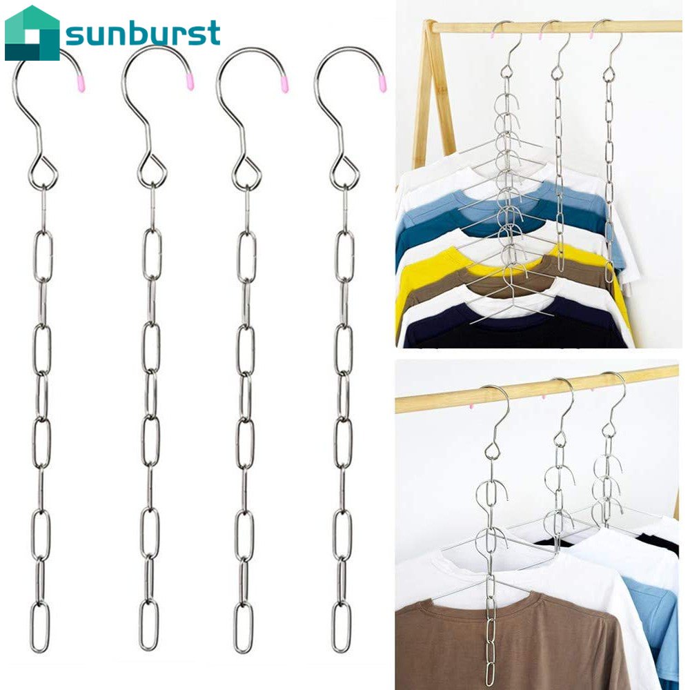 8/10 Holes Home Storage Supplies Stainless Steel Long Chain Hooks Shoes ...