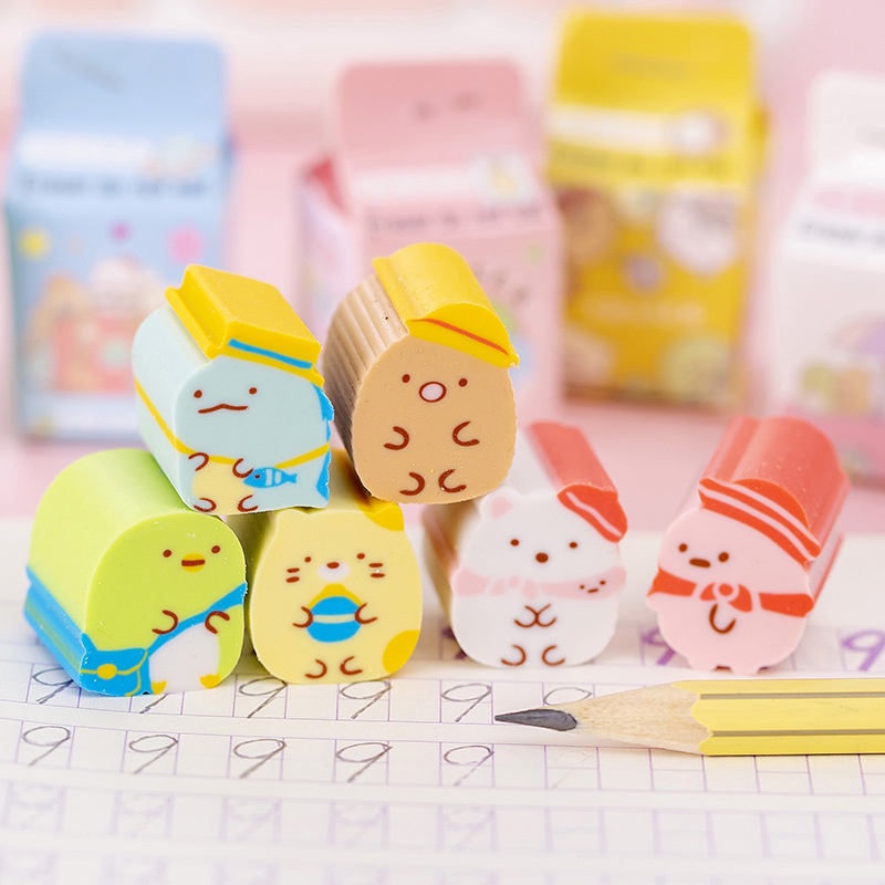 Creative Milk Carton Eraser Sumikkogurashi Eraser Cartoon Student ...
