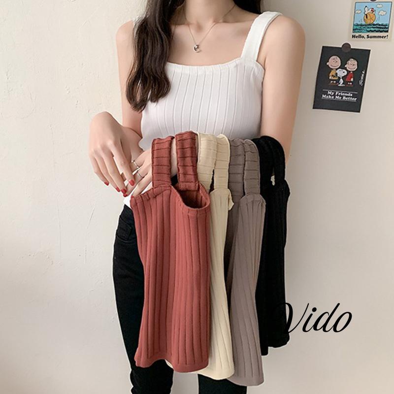 Camisole Women's Ice Silk Small Inner Suit Bottoming Knitted Outer Top ...