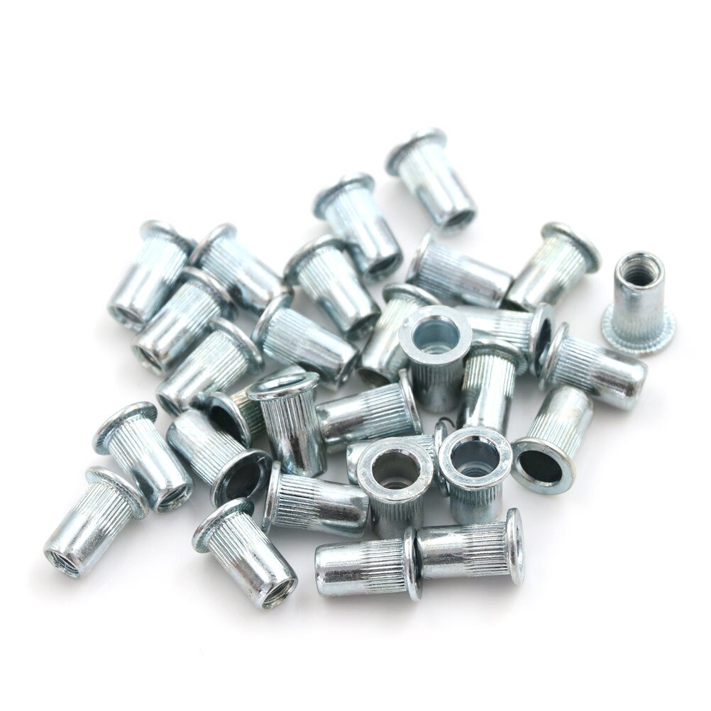 10Pcs Aluminum Alloy Rivnut Flat Head Threaded Rivet Insert Nutsert Cap ...
