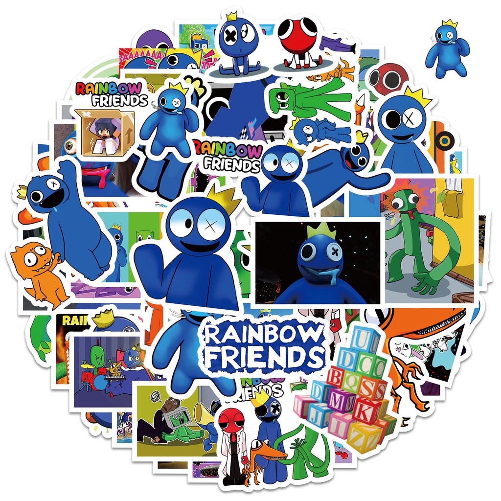 And Waterproof Reusable Roblox Rainbow Friends Stickers Of 60 Set ...