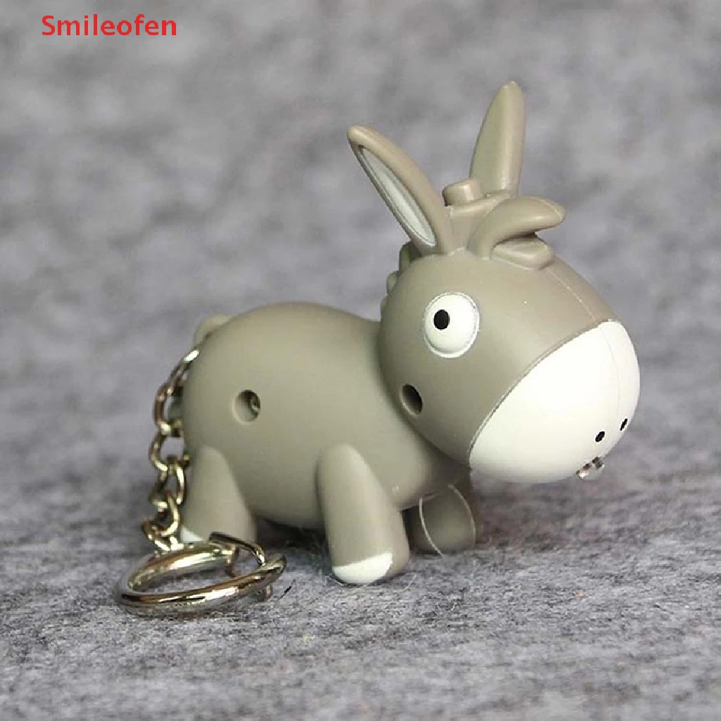 [Smileofen] Cute Donkey LED Light Keychain Mini Flashlight Sound Key ...