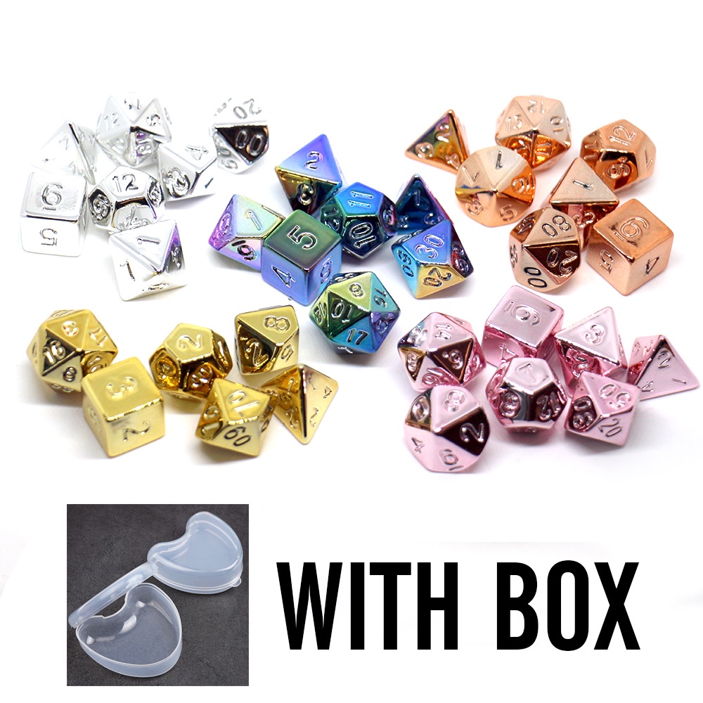 桌遊骰子套裝Electroplate DND Dice Set Polyhedral Table Game Dice for Dungeons and Dragons Role-Playing ...