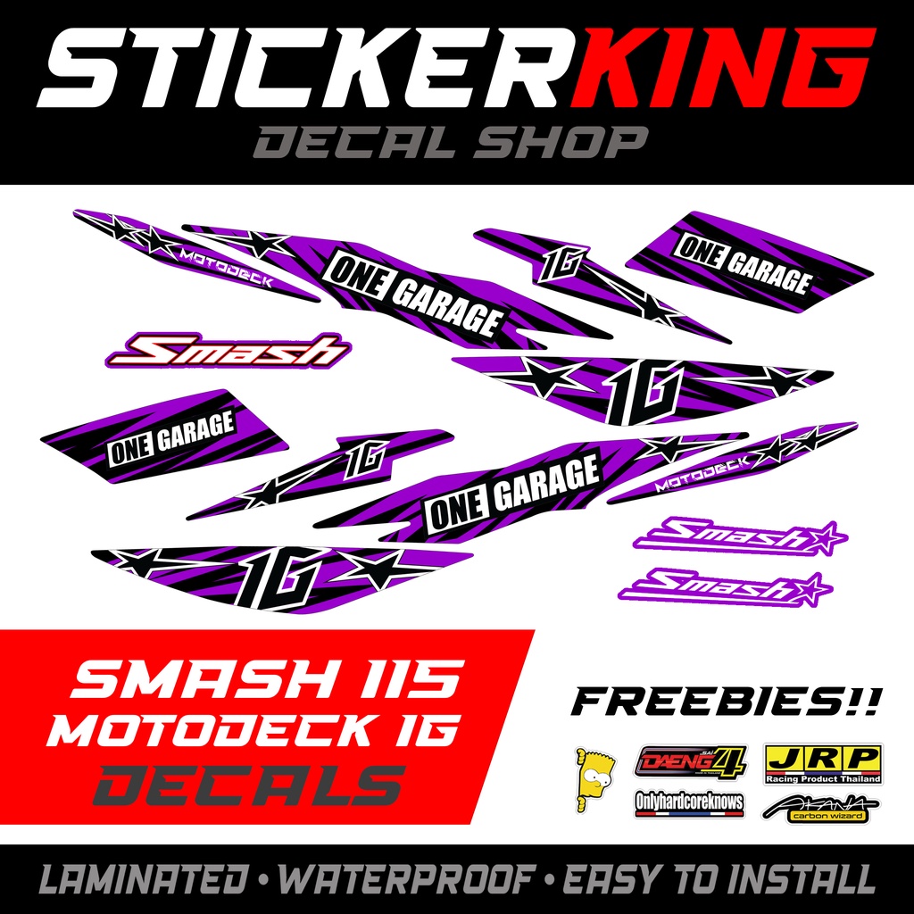 SMASH 115 MOTODECK 1G DECALS (VIOLET) | Shopee Philippines