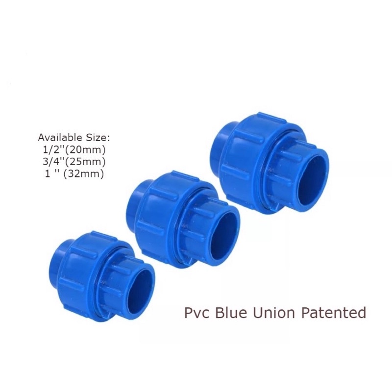 PVC Blue Union Patente 1/2" 3/4" 1" 1 (20mm 25mm 32mm ) | Shopee ...
