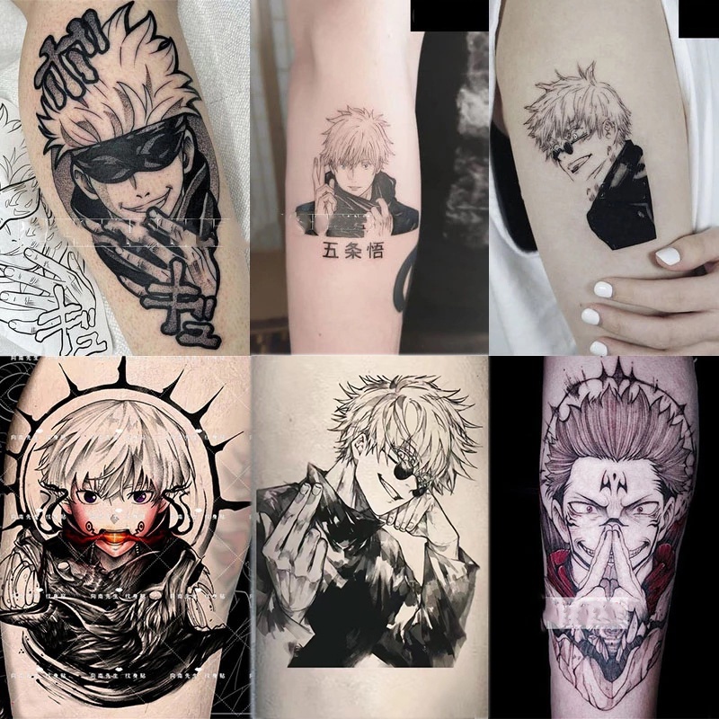 Anime Jujutsu Kaisen Tattoo Stickers Itadori Yuji Gojo Satoru Cosplay ...