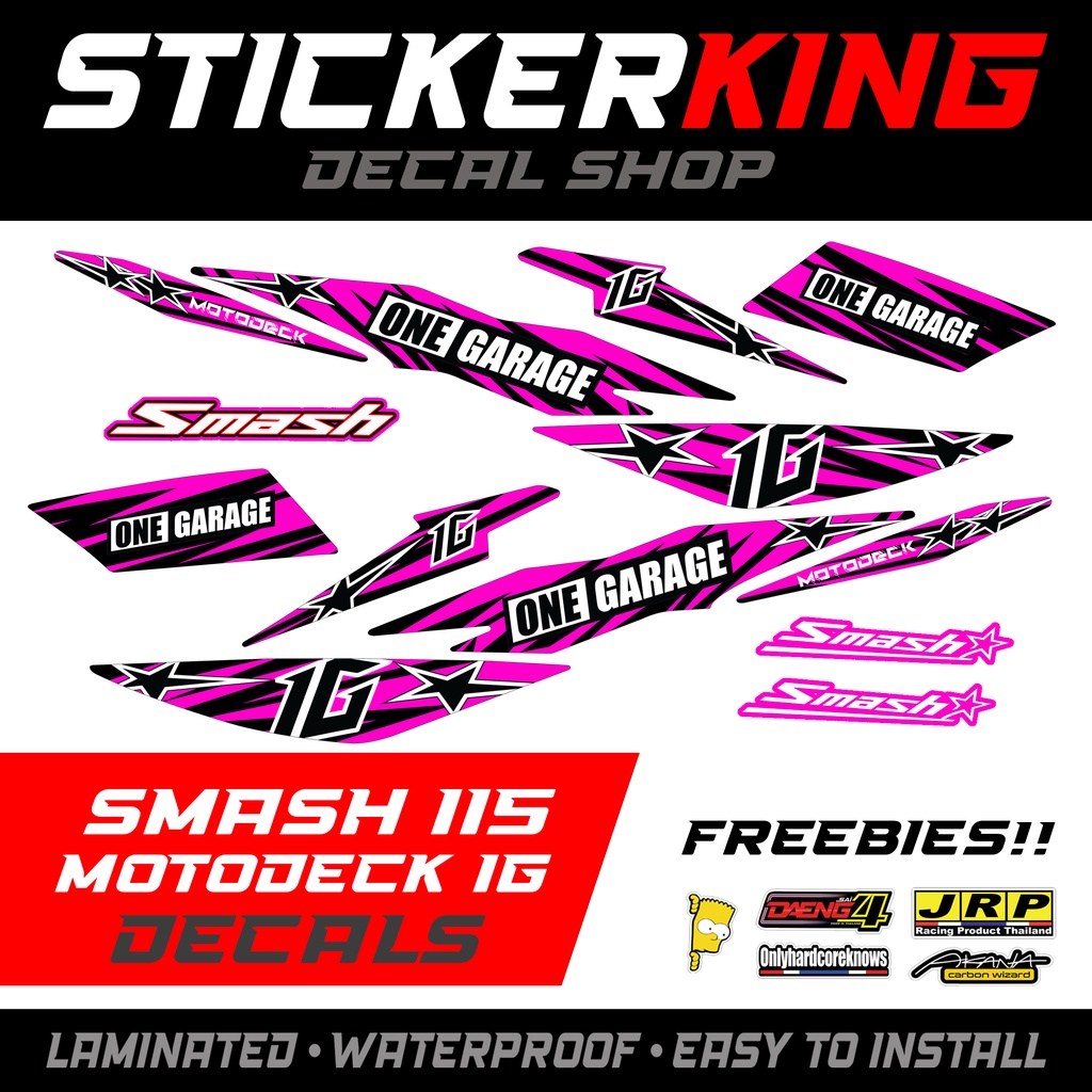 SMASH 115 MOTODECK 1G DECALS (PINK) | Shopee Philippines