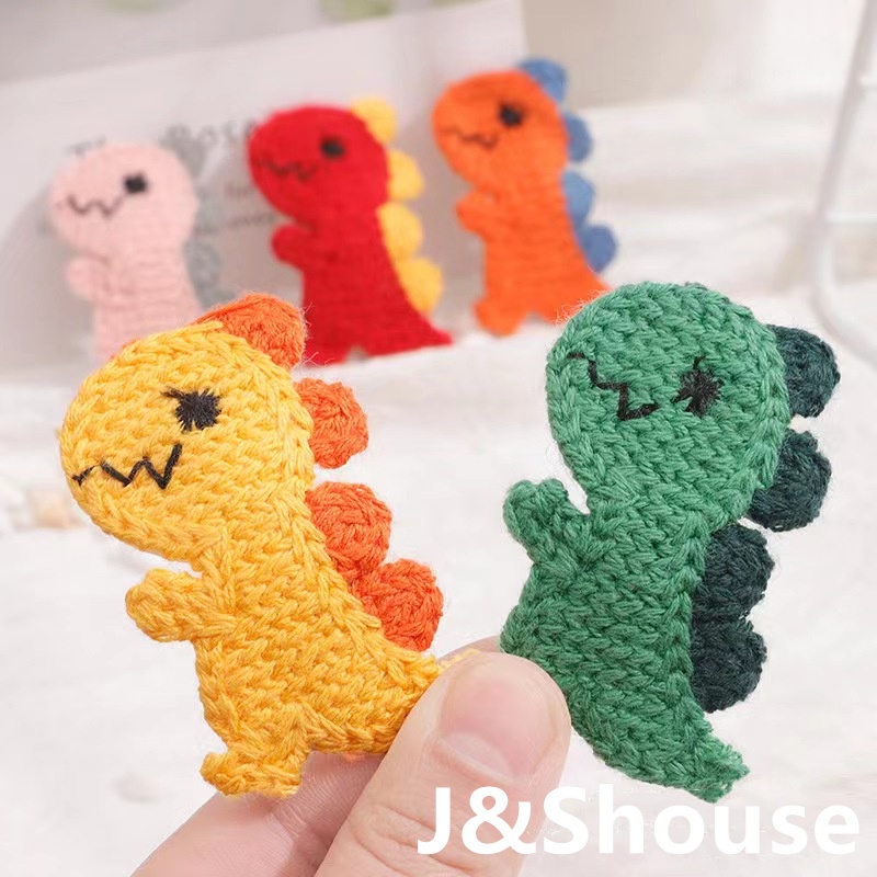 KF154 Korean style girl knitting wool dinosaur cute BB clips hairpstyle ...