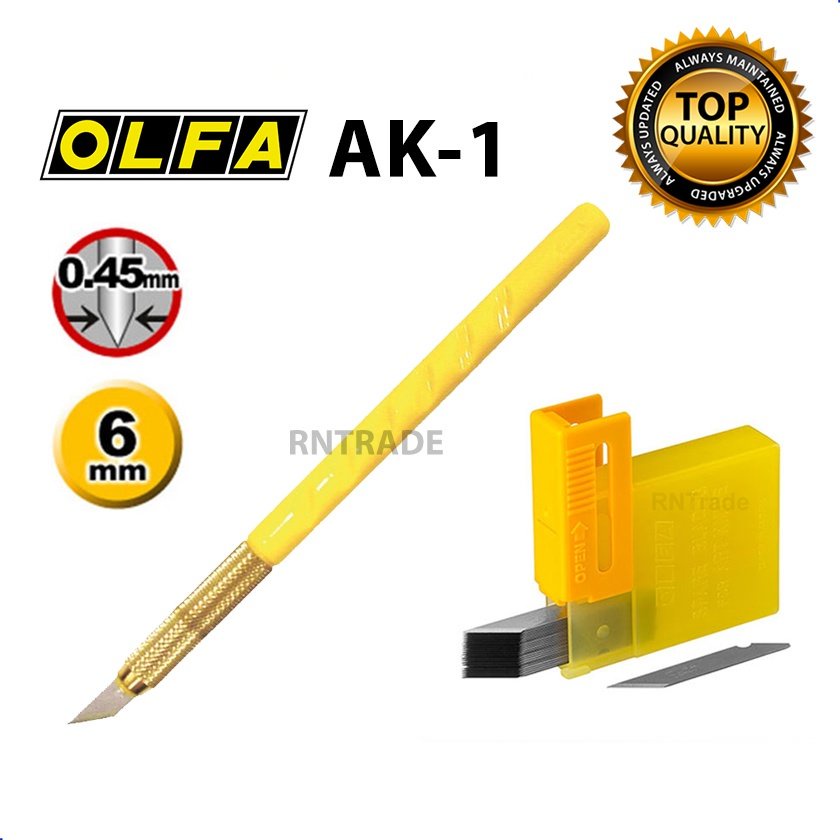 OLFA AK-1 Art Cutter Hobby Precision Knife Set (Pen with 25pcs Spare Blades) | Shopee Philippines