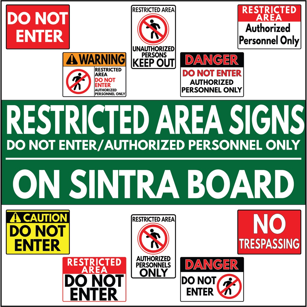 Restricted Area Signs No Entry Authorized Personnel Only No